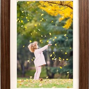 Natural Walnut Wood Photo Frames Inspired Tabletop Picture Frame with Mat, Vertical or Horizontal Display (1, 8x10)