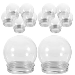 globe 12pcs diy snow globe clear plastic water globe clear snow globe with screw off cap for diy crafts home decoration gifts bottles