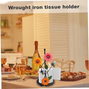 Paper Towel Paper Stand Sunflower Nonslip Bottom Storage Decorative Detachable Countertop Tabletop Tissue Towel Holder Rack Bracket for Kitchen, Bee