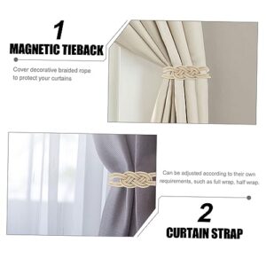 RORPOIR 2pcs Curtain Buckle Outdoor Curtain Tie Belt Magnetic Drapes Rope Magnetic Curtain Holders Outdoor Metal Decor Magnet Tool Shower Curtain Holders Curtain Decor Curtain Accessory