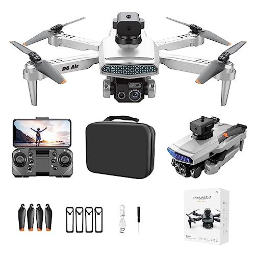 4k HD Wifi Drone With Wide-Angle Two-Lens Fpv Camera Remote Control Toys Gifts for Boys Girls with Altitude Hold Headless Mode Start Speed, Extra Long Range, Stable Flight (Gray)