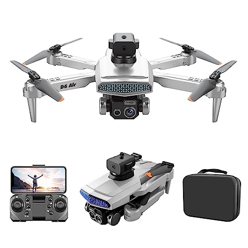 4k HD Wifi Drone With Wide-Angle Two-Lens Fpv Camera Remote Control Toys Gifts for Boys Girls with Altitude Hold Headless Mode Start Speed, Extra Long Range, Stable Flight (Gray)