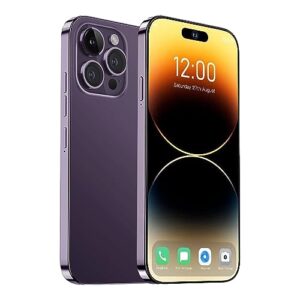 wv leisuremaster a14pro max unlocked phone, 6+256gb android 13.0 smartphone, 6.82-inch hd screen, dual sim, dual standby, 6000 mah battery, 64mp camera, 2796 * 1290 resolution 5g phone（purple）