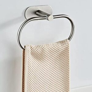 self adhesive towel ring for bathroom, stainless steel bath hand towel holder vintage wall mounted bathroom towel rack