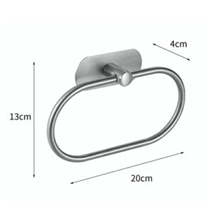 Self Adhesive Towel Ring for Bathroom, Stainless Steel Bath Hand Towel Holder Vintage Wall Mounted Bathroom Towel Rack