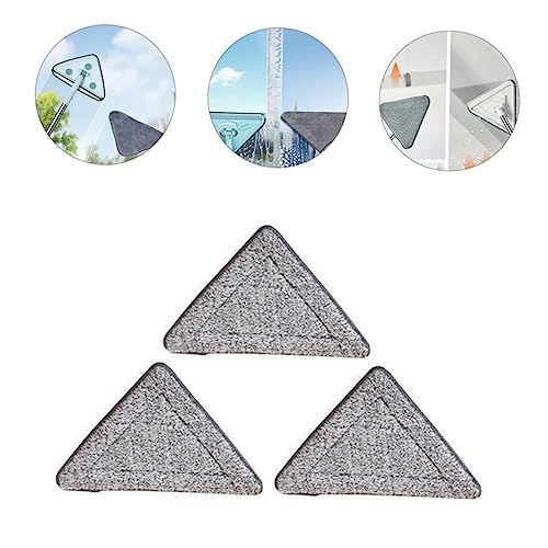 Healifty 3pcs Triangle Mop Head Mopa para Limpiar Pisos Commercial Mop Microfiber Mop Head Wall Cleaning Mop Wall Cleaner for Painted Walls Mop Head Round Mop Head Refills Car Washing Kit