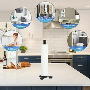 Paper Towel Holder Suction Cup Vertical Movable Removable Roll Paper Holder for Kitchen Cling Film Restaurant and Living Room Roll Paper Home Decor (1) Sponge Holder for Sink (Black, One Size)