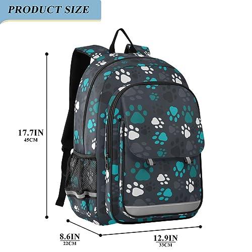 Joisal Cute Paw Prints Backpack for Middle School Girls Large Capacity Kids Sports Backpack