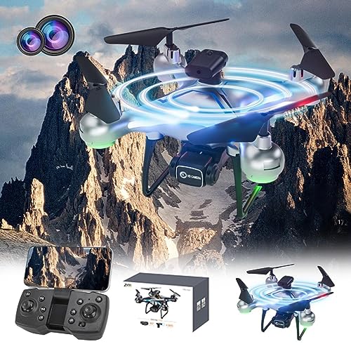 Drone With 4K Dual HD Camera Optical Localization Remote Control Toys Gifts For Boys Girls, Headless Mode, O𝚗e Key Take Off/Land, Altitude Hold, Intelligent Obstacle Avoidance