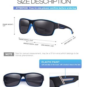 SKYOAK Premium Lightweight Bifocal Reading Sunglasses MenTR90 Frame Wrap Around Design Blue Light Blocker UV 400 Protection Outdoor Sun Reader Driving (Black +2.0)