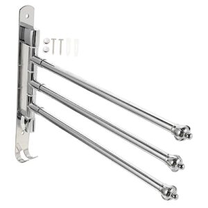 EVANEM Rotating Towel Rail Wall Mounted Hooks Swivel Towel Rack Wall Mounted Clothes Rack Bathroom Towel Hook Towel Rack for Bathroom Coat Hanger Bathroom Swing Arm Towel Bar Towel Rod