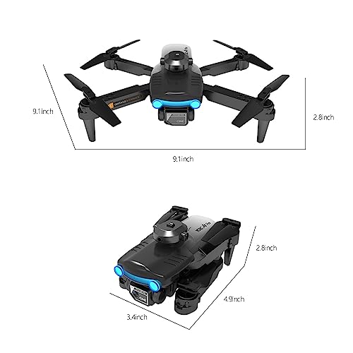 Mini Drone with 1080p HD Dual Camera Altitude Hold Mode Foldable Rc Drone Toy for Boys Girls Quadcopter Circle Fly, Route Fly, Headless Mode 2023