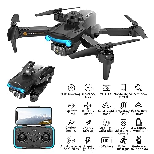 Mini Drone with 1080p HD Dual Camera Altitude Hold Mode Foldable Rc Drone Toy for Boys Girls Quadcopter Circle Fly, Route Fly, Headless Mode 2023