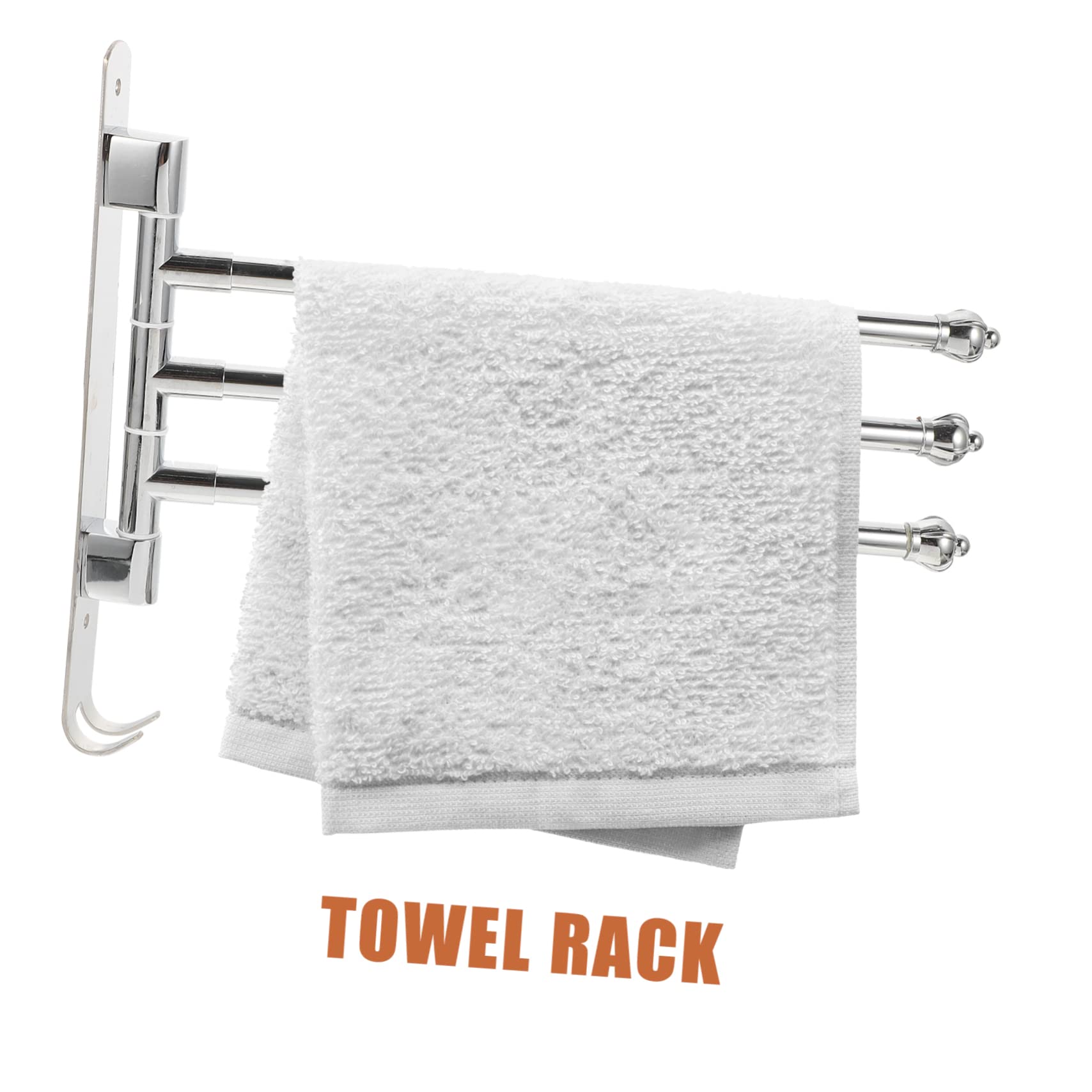 EVANEM Rotating Towel Rail Wall Mounted Hooks Swivel Towel Rack Wall Mounted Clothes Rack Bathroom Towel Hook Towel Rack for Bathroom Coat Hanger Bathroom Swing Arm Towel Bar Towel Rod