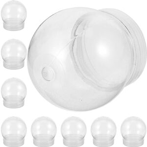 artibetter 10pcs diy snow globe water globe 4inch clear plastic water globes with screw off cap for diy christmas crafts and customization