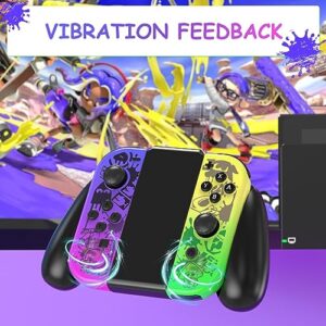 SplatDance Joycon Controller for Nintendo Switch, Joypad Left and Right Switch Controllers Support Vibration/6-Axis Gyroscope and Wake-up Function