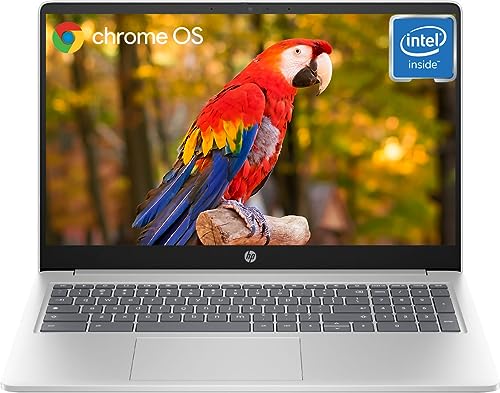 HP Chromebook Laptop for Student & Business, 15.6" HD Display, 8GB RAM, 192GB Storage (64GB eMMC+128GB MSD Card), Quad-Core Intel Pentium N200, Long Battery Life, WiFi, UHD Graphics, Chrome OS