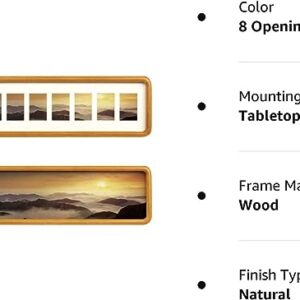 Solid Natural Wood Picture Frames with Mat for Wall Rustic Tabletop Collage Wall Decor Multi Openings Photo Frame 4x12/4x16 Matted to 1.5x2.5,Vertical or Horizontal Display for Wall (Walnut, 6 Opending)