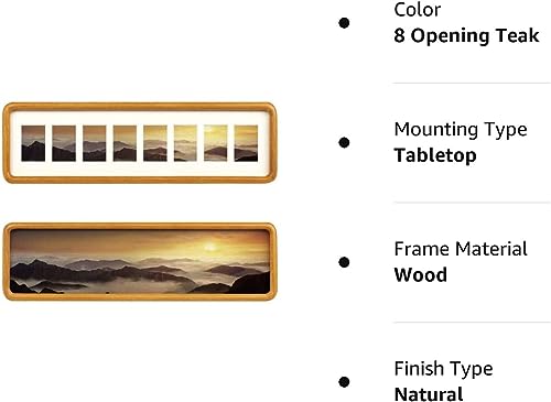 Solid Natural Wood Picture Frames with Mat for Wall Rustic Tabletop Collage Wall Decor Multi Openings Photo Frame 4x12/4x16 Matted to 1.5x2.5,Vertical or Horizontal Display for Wall (Walnut, 6 Opending)