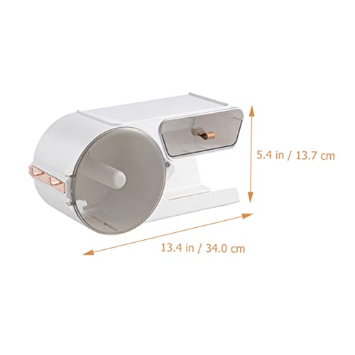 JOINPAYA Paper roll Toilet Paper Case Plastic Tissue Holder Wall Mount Paper Towel Holder Paper Towel Holder White Tissue Dispenser Wall Toilet Bathroom The Hips Wall-Mounted roll Holder