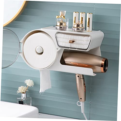 JOINPAYA Paper roll Toilet Paper Case Plastic Tissue Holder Wall Mount Paper Towel Holder Paper Towel Holder White Tissue Dispenser Wall Toilet Bathroom The Hips Wall-Mounted roll Holder