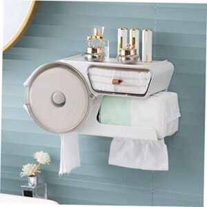 LIGHTAOTAO Paper roll Wall Mounted Toilet Paper Holder White Paper Towel Holder Wall Mounted Paper Towel Holders Towel Storage Rack Toilet Tissue Holder Tissue Storage Shelf Toilet Paper Case