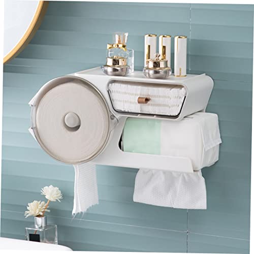 LIGHTAOTAO Paper roll Wall Mounted Toilet Paper Holder White Paper Towel Holder Wall Mounted Paper Towel Holders Towel Storage Rack Toilet Tissue Holder Tissue Storage Shelf Toilet Paper Case