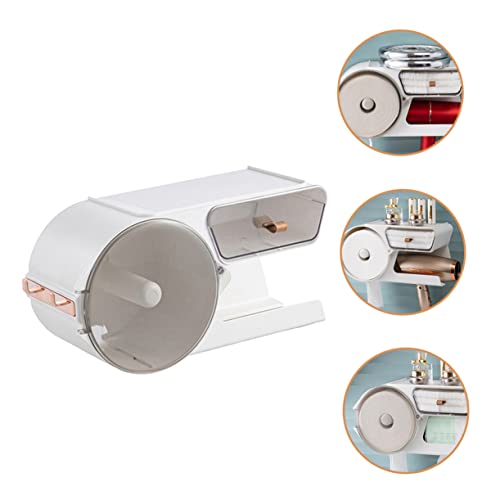 JOINPAYA Paper roll Toilet Paper Case Plastic Tissue Holder Wall Mount Paper Towel Holder Paper Towel Holder White Tissue Dispenser Wall Toilet Bathroom The Hips Wall-Mounted roll Holder