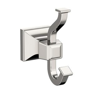 amerock bh36020pn | polished nickel single robe hook | 4-1/4 in. (108 mm) length towel holder | mulholland | towel hook for bathroom | bathroom hardware | bath accessories