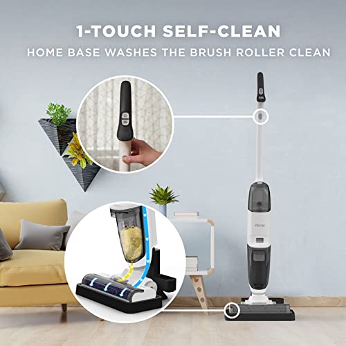 iHome WetVac WV5, Cordless Wet Dry Vacuum Cleaner and Mop, Self Cleaning Brush Roll, Dual Tank System, Multi Surface Hard Floor Cleaner, 45 Minute Runtime (Renewed)