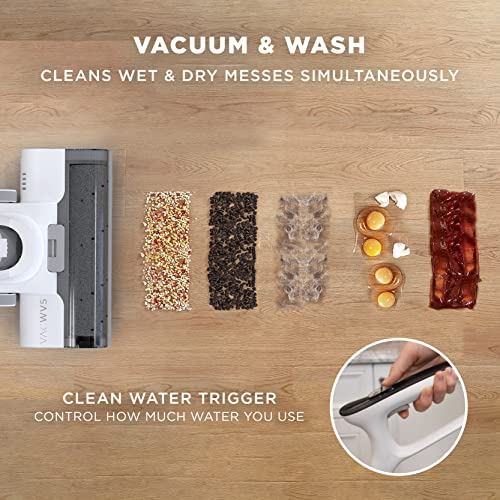 iHome WetVac WV5, Cordless Wet Dry Vacuum Cleaner and Mop, Self Cleaning Brush Roll, Dual Tank System, Multi Surface Hard Floor Cleaner, 45 Minute Runtime (Renewed)