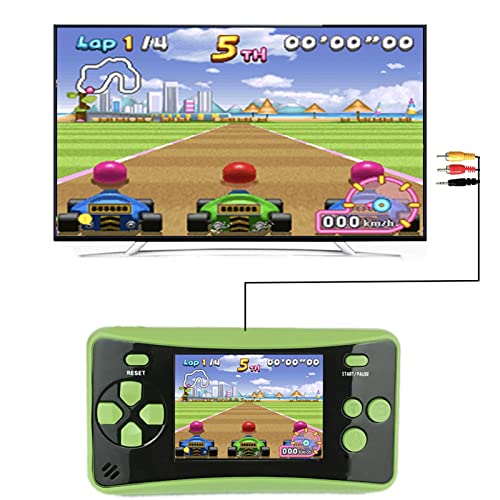 HigoKids Handheld Game Console for Kids Portable Retro Video Game Player Built-in 182 Classic Games 2.5 inches LCD Screen Family Recreation Arcade Gaming System Birthday Present for Children-Green