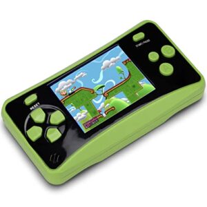 HigoKids Handheld Game Console for Kids Portable Retro Video Game Player Built-in 182 Classic Games 2.5 inches LCD Screen Family Recreation Arcade Gaming System Birthday Present for Children-Green