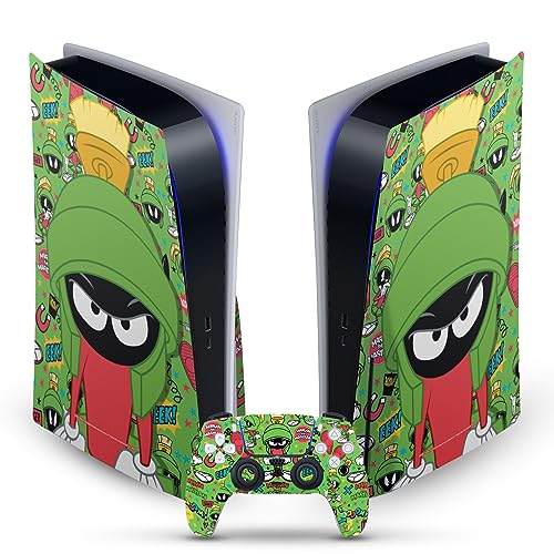 Head Case Designs Officially Licensed Looney Tunes Marvin The Martian Graphics and Characters Vinyl Faceplate Sticker Gaming Skin Decal Cover Compatible with PS5 Disc Console & DualSense