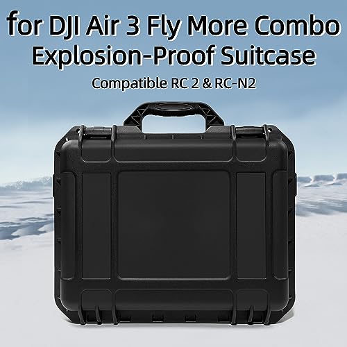 ZLiT for DJI Air3 Drone Case,Travel Hard Carrying Case for DJI Air 3 Drone Fly Combo Accessories (Black) (Black)