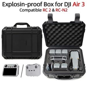 ZLiT for DJI Air3 Drone Case,Travel Hard Carrying Case for DJI Air 3 Drone Fly Combo Accessories (Black) (Black)