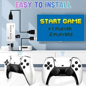 Retro Game Console, 64G Nostalgic Stick Game, 4K HDMI Output Plug and Play Classic Video Game Stick Built in 20000+ Games,Wireless Retro Game TV Stick with 23 Emulators,Dual 2.4G Wireless Controllers