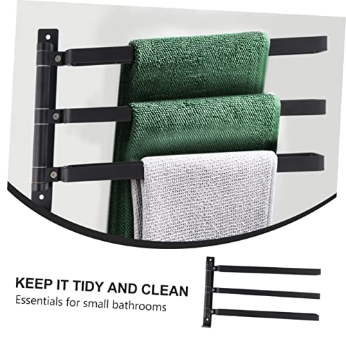 Cabilock Towel Rack Bath Towel Bars Swing Out Towel Rack Black Washcloth Towel Bar Black C Fold Towels Swivel Towel Rack Storage Rack Towel Rod Rack Towel Hanging Rod Stainless Steel Metal