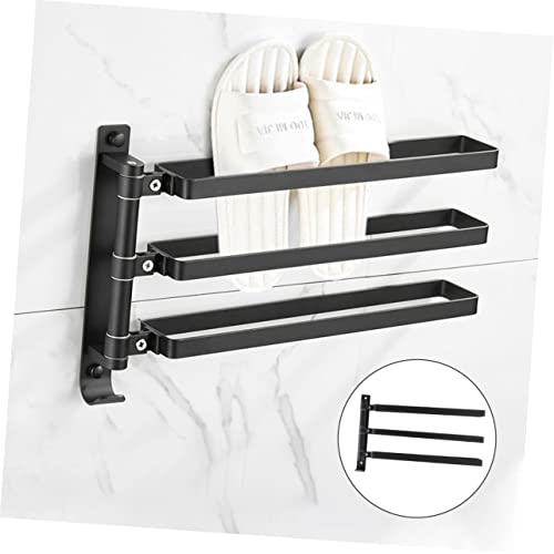 Cabilock Towel Rack Bath Towel Bars Swing Out Towel Rack Black Washcloth Towel Bar Black C Fold Towels Swivel Towel Rack Storage Rack Towel Rod Rack Towel Hanging Rod Stainless Steel Metal