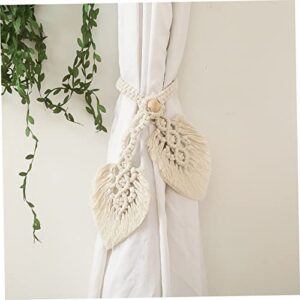 Didiseaon 4 Pcs Curtain Tie Rope White Curtains Boho Macrame Curtains Boho Shower Curtains Outdoor Curtain Tie Belt Hand Knitting Craft Curtain Tieback Curtain Drapery Holdback Holders Strap