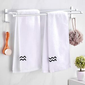 ICOBES Multipurpose Paper Towel Holder Stand Wall- Mounted Towel Racks Bar Holder: Double Towel Rod Towel Hangers Towel Rack Holder Organizer Shelf for Bathroom Toilet 50Cm Wall Mount Paper Towel Hold