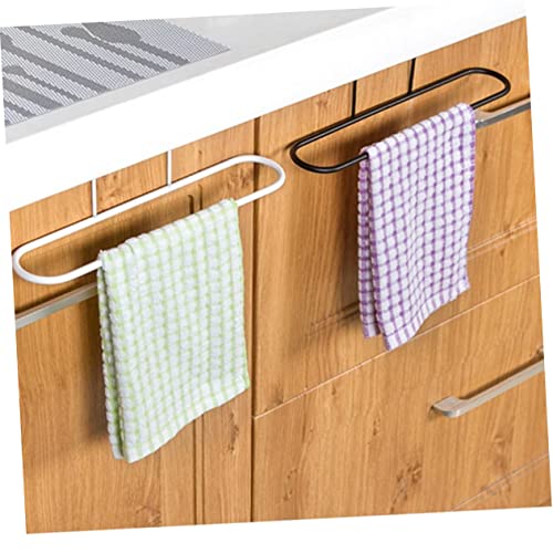 Cupboard Hanger 2pcs Cabinet Towel Holder Towel Rack Hand Towel Holder Cabinet Hanger Towel Rack for Bathroom Cupboard Hanger Hanging Rod Single Shot Towel Holder Towel Holder