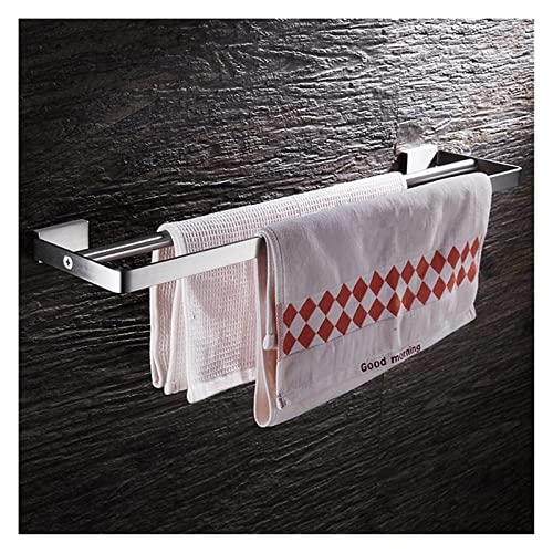 TOWEL BAR RACK Towel Rack Towel Bar Wall-Mounted Towel Bar, Stainless Steel Towel Rack Bathroom Towel Holders, Double Rails Bath Storage Shelf Bathroom Accessories Towel Storage Holder Bathroom Hardwa