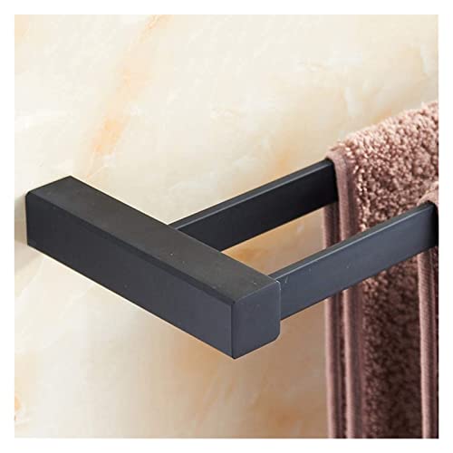 Towel BAR Rack Towel Rack Black Minimalist Rubber Paint Towel Rack Double Bathroom Towel Bar Rod