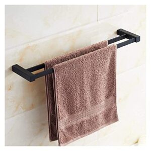 Towel BAR Rack Towel Rack Black Minimalist Rubber Paint Towel Rack Double Bathroom Towel Bar Rod