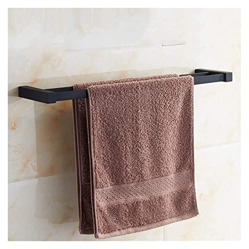 Towel BAR Rack Towel Rack Black Minimalist Rubber Paint Towel Rack Double Bathroom Towel Bar Rod