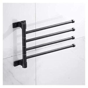 towel bar rack towel shelfs,towel rack folding activity rotating towel bar lacquered black space aluminum bathtub wall-mounted towel shelf toilet bathroom rack for kitchen bathroom swing towel holder/