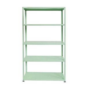 medium 5-tier open bookshelf freestanding standing storage decorative shelf multifunctional display stand for home and office, light green