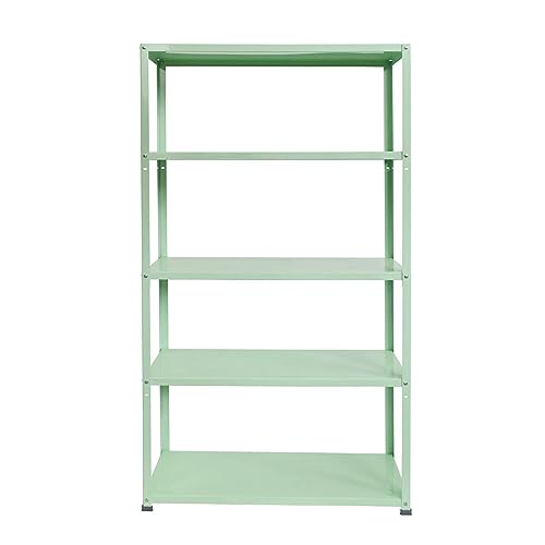 Medium 5-Tier Open Bookshelf freestanding Standing Storage Decorative Shelf Multifunctional Display Stand for Home and Office, Light Green