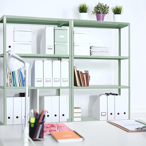 Medium 5-Tier Open Bookshelf freestanding Standing Storage Decorative Shelf Multifunctional Display Stand for Home and Office, Light Green